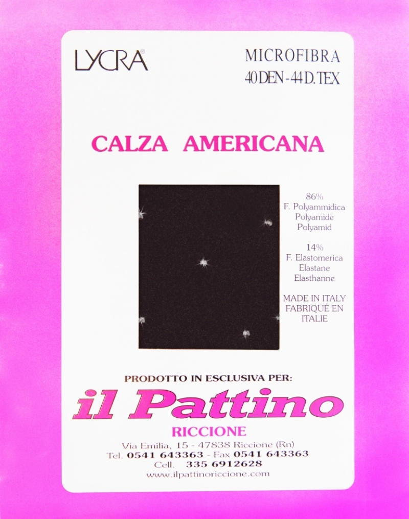 Calza Americana Colore Nero con Strass " il Pattino Riccione " - Calza ...